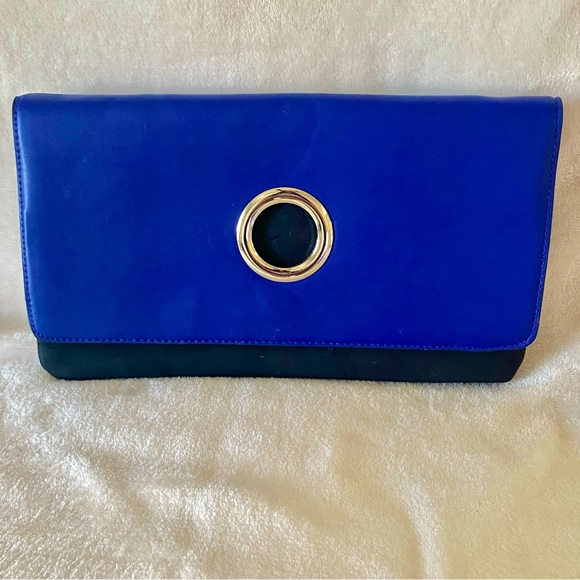 Private Label | Bags | Cobalt Blue Black Clutch Purse | Poshmark